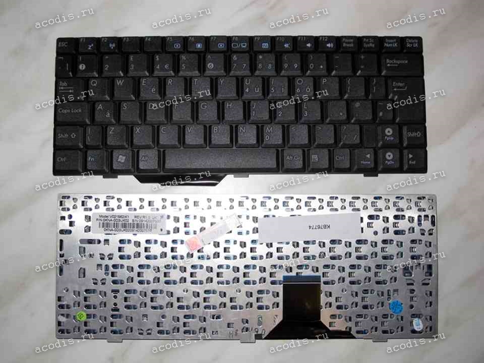 KBD Asus eeePC 1000, 1000H, 1000HE, 1000HA, 1000HD (Black/Matte/UK ...