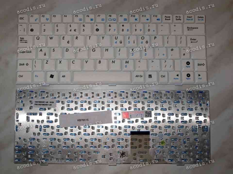 KBD Asus eeePC 1000, 1000H, 1000HE, 1000HA, 1000HD (White/Matte/UK ...