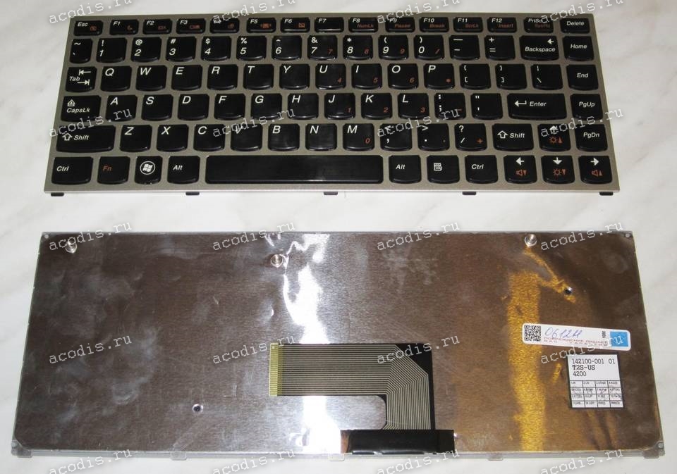 KBD Lenovo IdeaPad U460 (Black-Silver/Matte/US) чёрная матовая