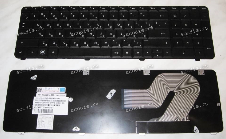 KBD HP/Compaq Presario CQ72, G72 (Black/Matte/RUO) чёрная матовая