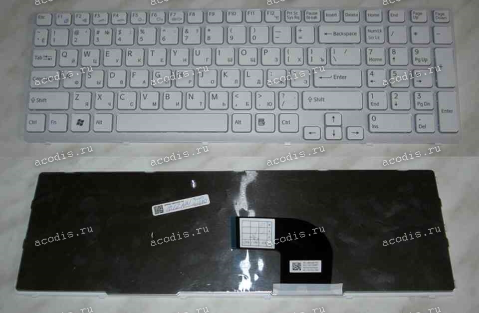 KBD Sony SVE151 (p/n: 149032851) (White-Silver/Matte/RUO) белая ...